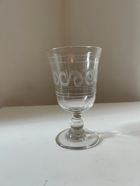 ANCIEN VERRE À pied bistrot décor gravé XIX EUR 22,00 - PicClick FR