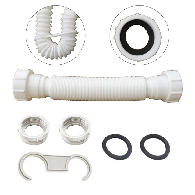 TUYAU DE VIDANGE double tête de longueur 80 cm pour éviers et lavabos ...