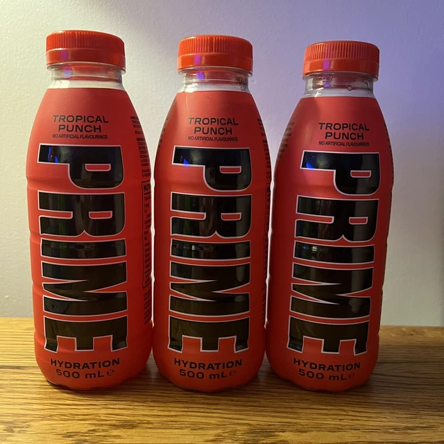 PRIME HYDRATION DRINK by LOGAN PAUL x KSI Tropical Punch Flavour RED X3 ...