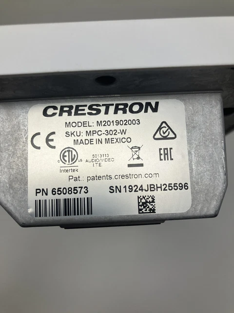 CRESTRON MPC3-302-W SERIES Media Presentation Controller White P/N ...