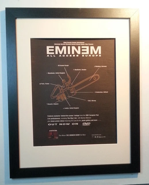 EMINEM*EUROPEAN TOUR*2002*ORIGINAL*POSTER*AD*FRAMED* FAST WORLD SHIP £ ...