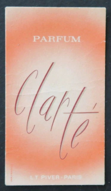 ANCIENNE CARTE PARFUMÉE PARFUM CLARTE PIVER perfume card EUR 6,50 ...