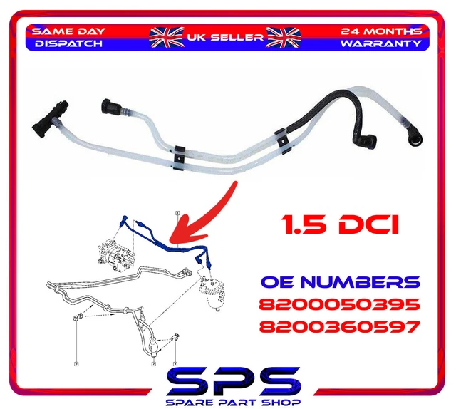 FUEL LINE HOSE Pipe For Renault Clio Mk2 Kangoo Thalia Mk1 1.5 Dci ...