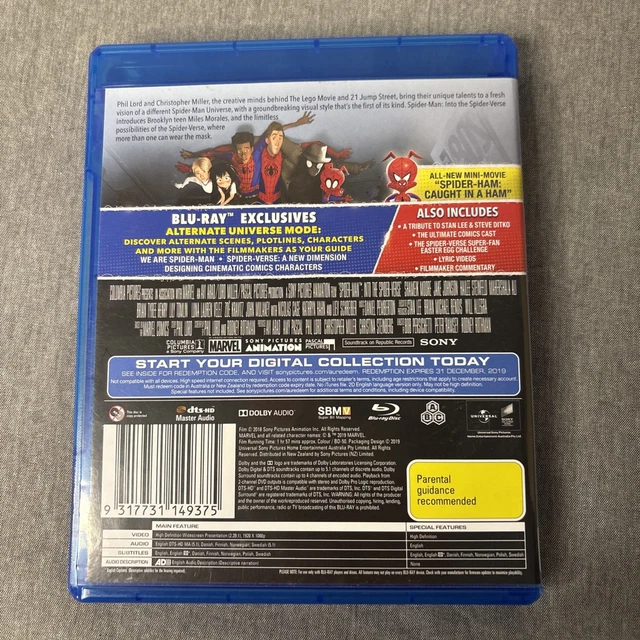 SPIDER-MAN: INTO THE Spider-Verse | Blu-ray, 2018 | Movie $9.00 ...
