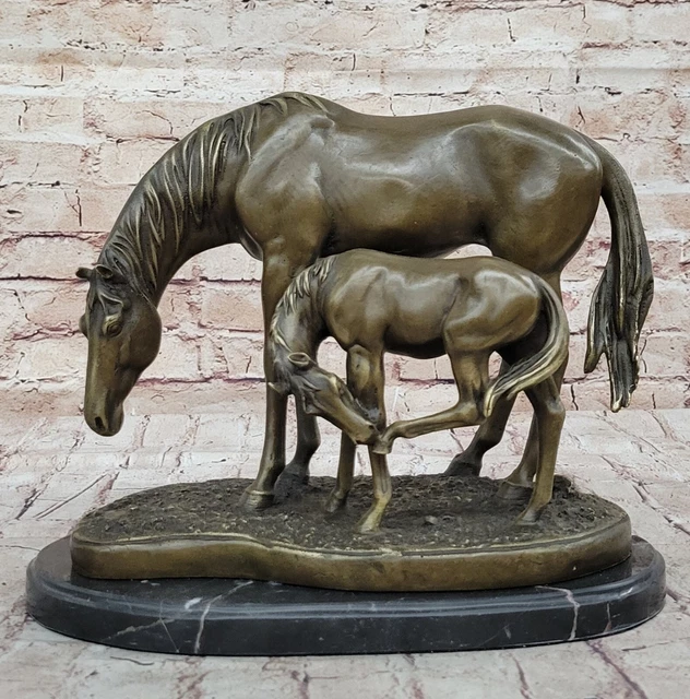 BRONZO CAVALLO STATUETTA Arabo Laccolade Scultura Statua Vintage Figura ...