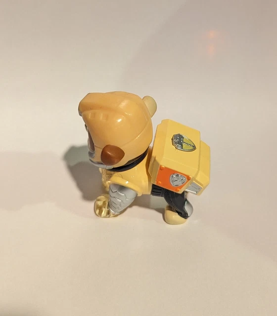 PAW PATROL MIGHTY Pups Charged Up RUBBLE Figure Light Up Paws & Badge ...