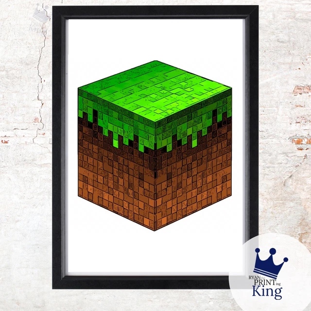 MINECRAFT GAMING PC Xbox PS5 Logo Comic effect design A4 print £5.99 ...