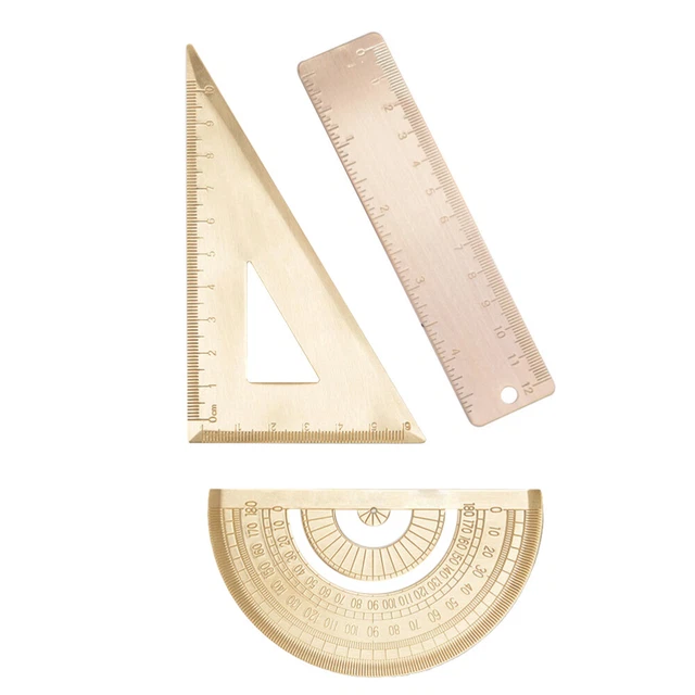 OUTILS DE DESSIN En Laiton Bureau Règle L'école Instrument Mathématique ...