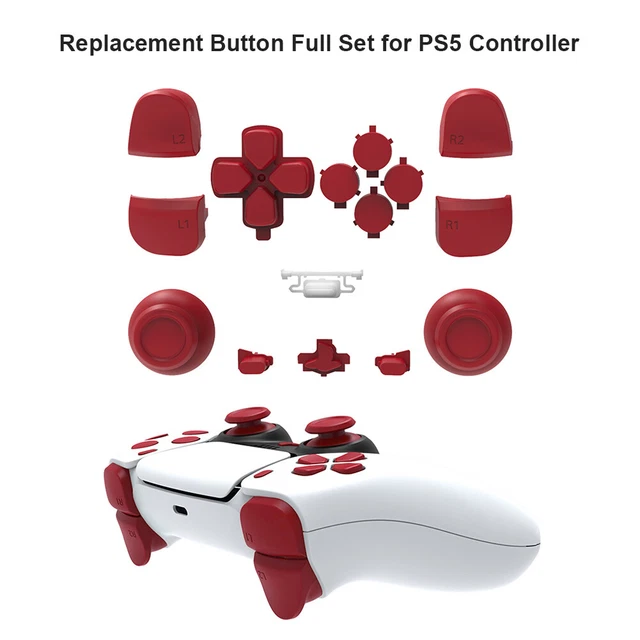 FOR DUALSENSE REPLACEMENT Button Full Set for PS5 Controller Parts (Red ...