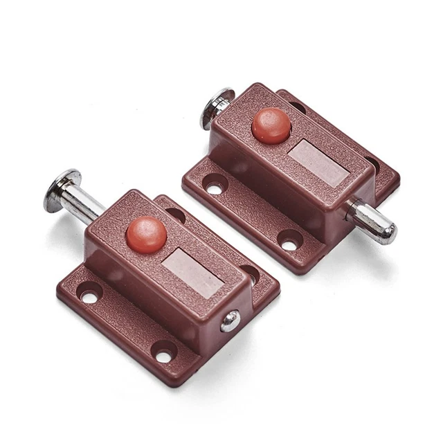 AUTOMATIC DOOR HARDWARE Cabinet Spring Loaded Push Button Lock Door ...