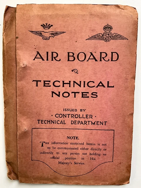 RARE WW1 RFC/RNAS aircraft engine notes manual royal flying corps £10. ...