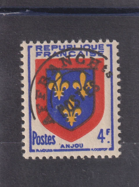 FRANCE ANNÉE 1949 timbre préoblitéré Armoirie d'Anjou N° 105** réf 5192 ...