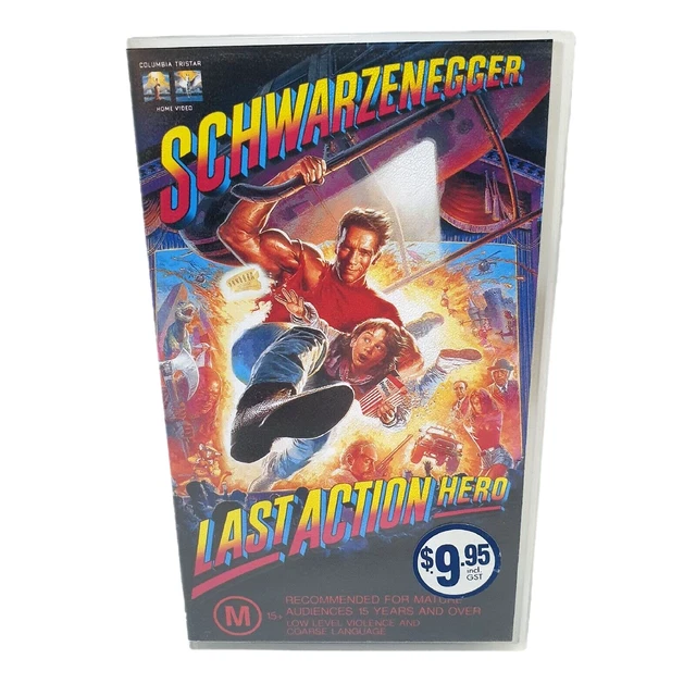 LAST ACTION HERO VHS Tape Arnold Schwarzenegger 1993 M15+ Action Comedy ...