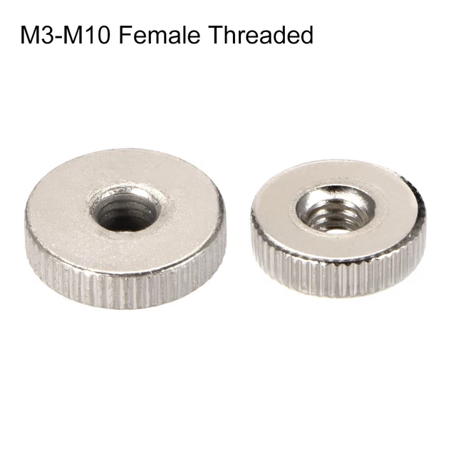 CARBON STEEL KNURLED Thumb Nuts, M3-M10 Female Threaded Thin Type ...