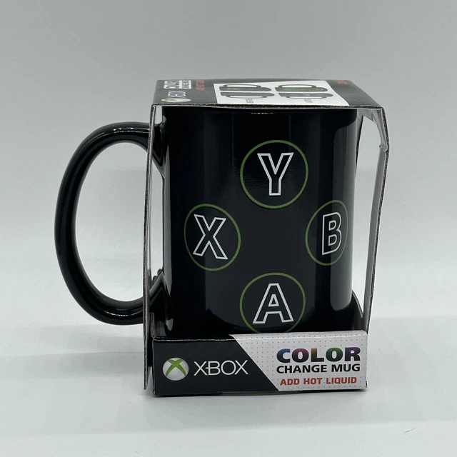 XBOX COFFEE MUG 15 oz Black Green Color Changing Microsoft Video Game ...
