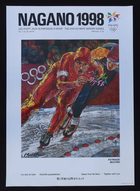 AFFICHE 1998 JEUX OLYMPIQUES OLYMPICS GAME NAGANO 73x103cm Japon poster ...