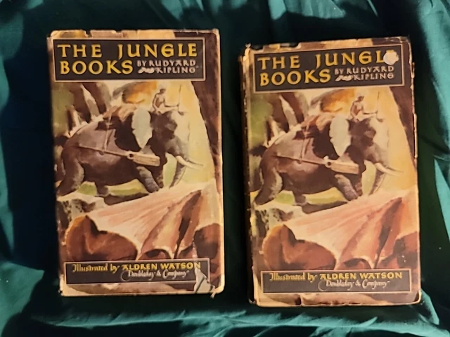 VINTAGE 1948 THE JUNGLE BOOK Set - VOLUMES 1 & 2 - Rudyard Kipling HC £ ...