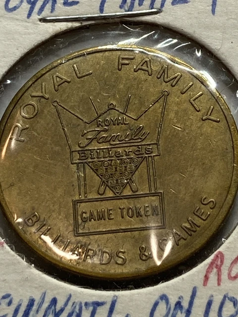 RARE ROYAL FAMILY Billiards And Games Arcade Token Cincinnati Ohio ...