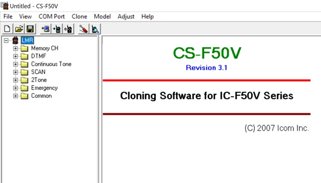 RADIO ICOM CS-F50/V rev.3.1 SOFTWARE DE PROGRAMACIÓN Y CLONACIÓN para ...