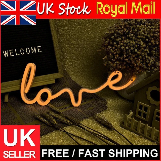 CREATIVE LOVE SIGN LED Neon Light USB/Battery Powered Wedding Party ...