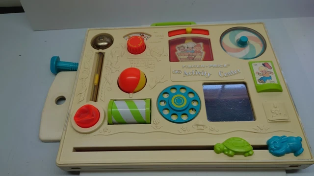 VINTAGE FISHER PRICE Activity Centre Cot Toy WITH Back Attachment £17. ...