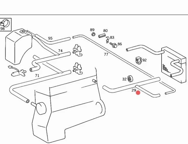 MERCEDES W124 OEM 1248302296 HEAT EXCHANGER FLEXIBLE TUBE £102.60 ...