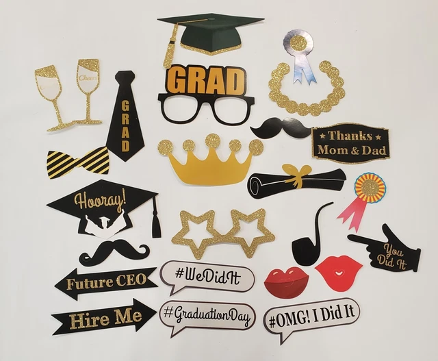 GRADUATION PHOTO BOOTH Props 2023 for Photoshoot Selfie Grad Party ...