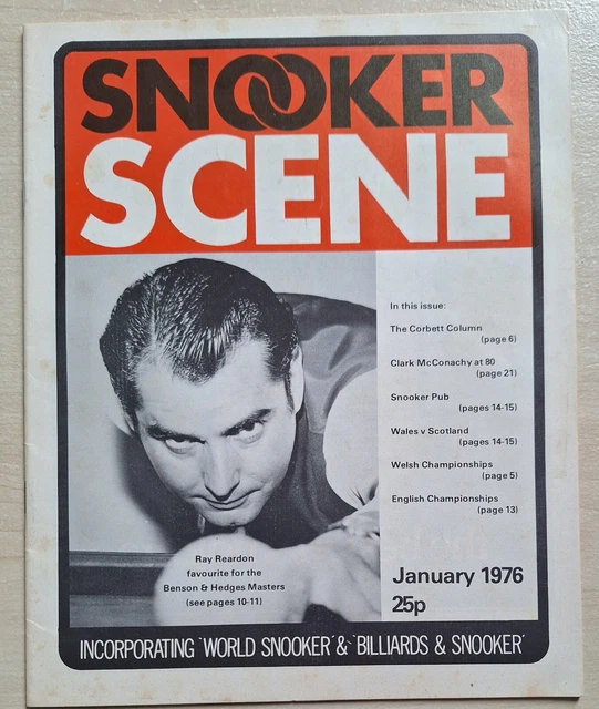 SNOOKER SCENE MAGAZINE January 1976 - Preview of First B&H Masters £6. ...