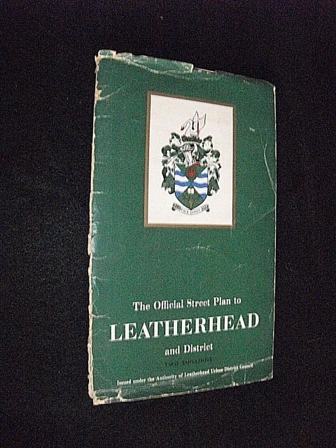 LEATHERHEAD. OFFICIAL STREET PLAN. 1960s FOLDING MAP WITH SURROUNDING ...