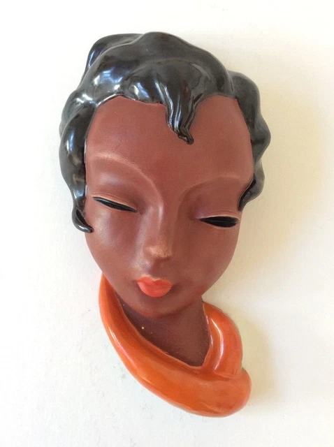 GOLDSCHEIDER LARGE RARE Designed Fully Signed Austrian Wall / Face Mask ...