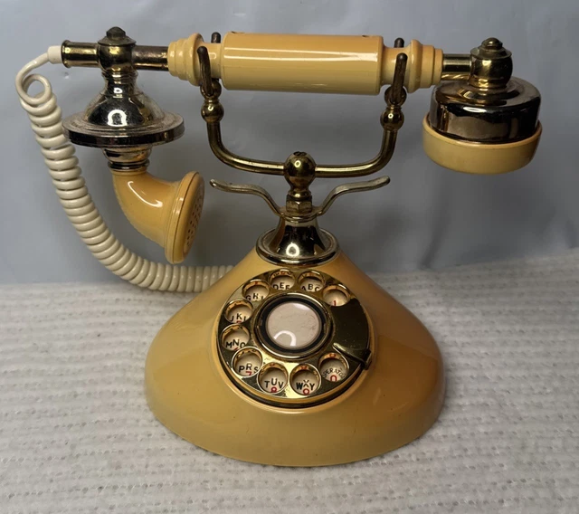LABELLE MODEL TTS-900 French Yellow Cream Color Decor Telephone Rotary ...