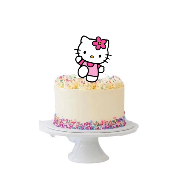 HELLO KITTY CAKE Topper Wafer Card Cake Stand Up Edible Topper Cake ...