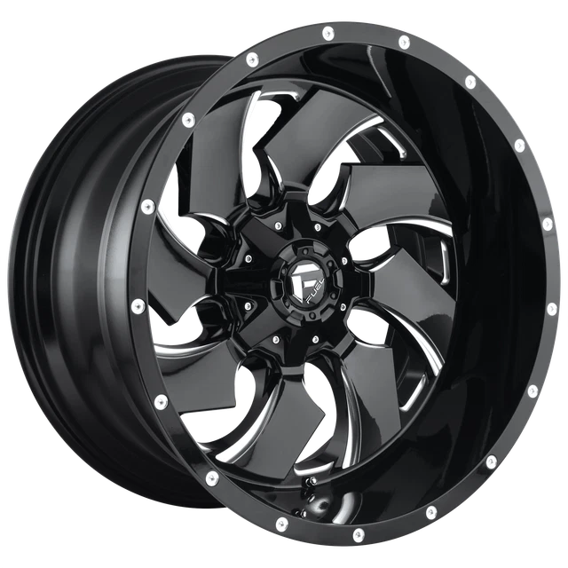 22X12 FUEL D574 Cleaver Gloss Black & Milled Wheel 5x5.5/5x150 (-44mm ...