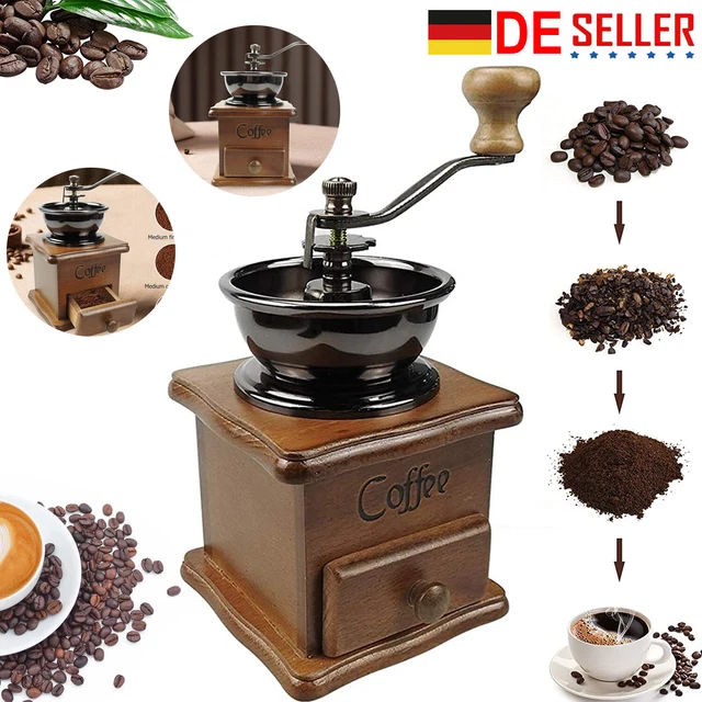 KAFFEEMÜHLE MIT KERAMIKMAHLWERK Handkaffeemühle aus Holz Kitchen Kaffee Mühle EUR 19,99 ...