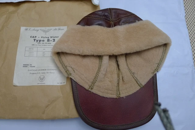 EASTMAN LEATHER FLIGHT Jackets USAAF B-2 Flying Cap, Rough Wear size 7 ...