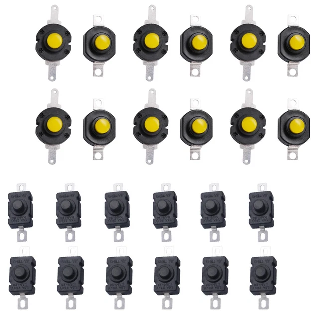 24 PCS SWITCHES Electric Torch Switch Button Momentary Toggle Tactile ...