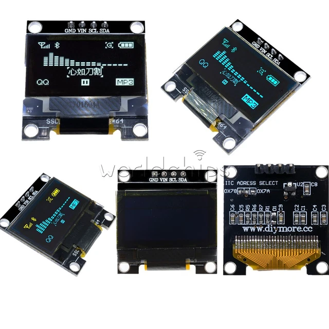 BLUE/WHITE/YELLOW 0.96& I2C IIC Serial SSD1306 128X64 OLED LCD LED ...