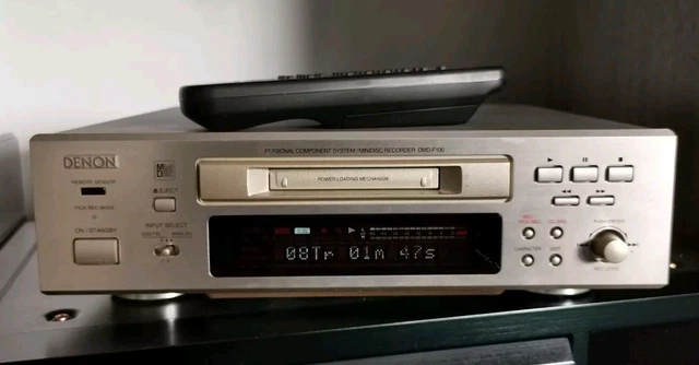 DENON DMD-F100 MINIDISC Player Recorder + Remote Control READ ...