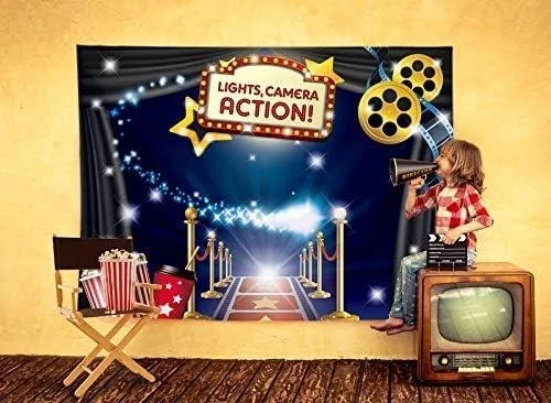 HOLLYWOOD - MOVIE Theme Photography Backdrop and Studio Props DIY Kit ...
