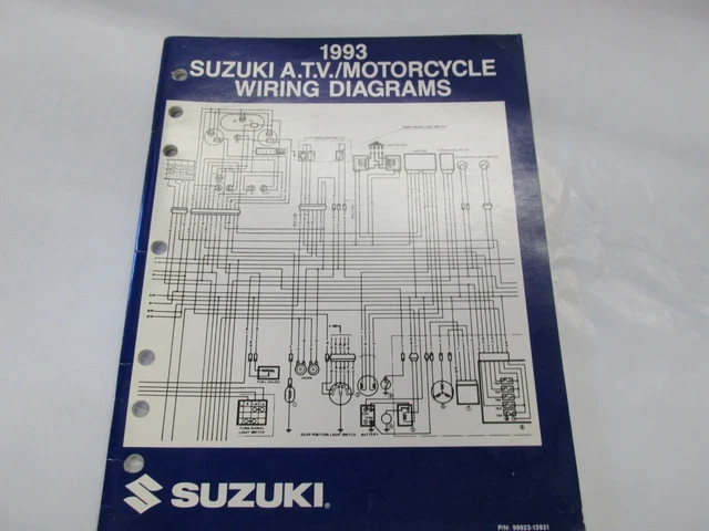 SUZUKI FACTORY WIRING Diagrams Manual genuine factory manual 1993 $24. ...