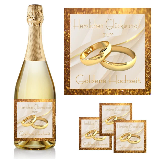 1 AUFKLEBER FLASCHENETIKETT Hochzeitstag 50 Jahre Goldene Hochzeit ... 1 AUFKLEBER FLASCHENETIKETT Hochzeitstag 50 Jahre Goldene Hochzeit ...