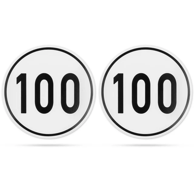 AUFKLEBER GESCHWINDIGKEIT 100 KM/H selbstklebende Sticker KFZ KMH Tempo ...