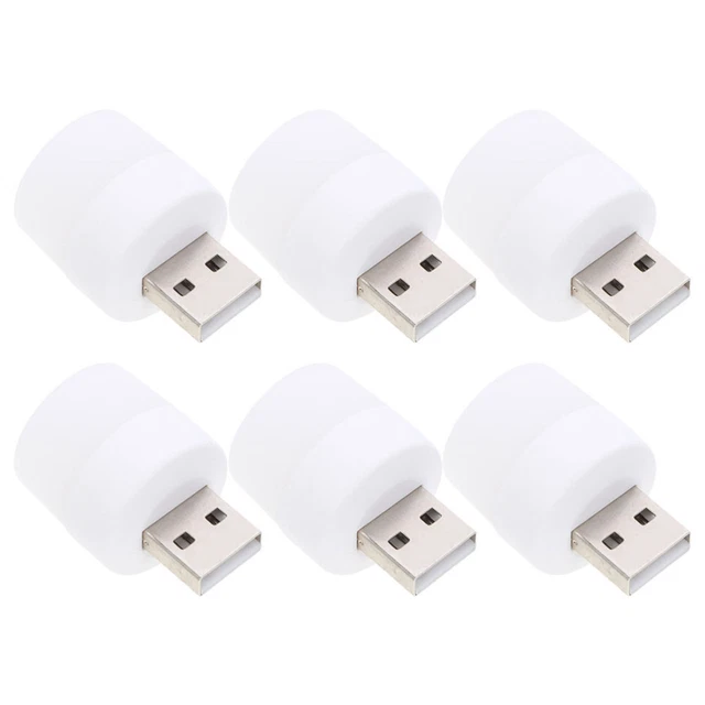 6 PCS USB Night Lamp Plug in Light Bulbs Lights for Car Bedroom Travel ...