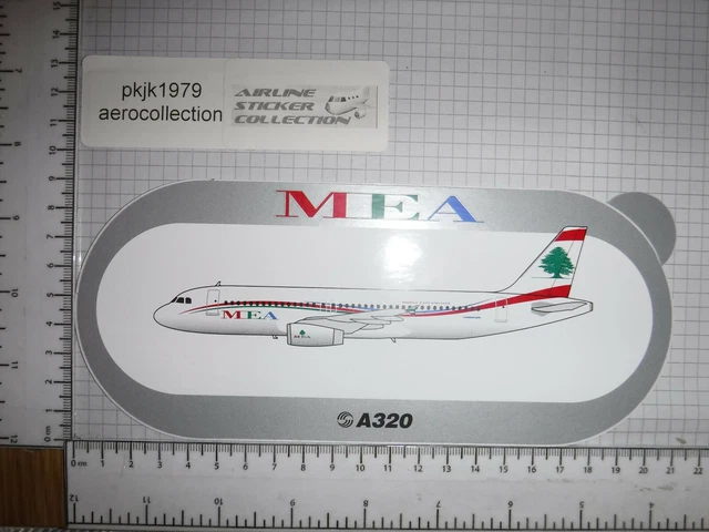 ~ MIDDLE EAST AIRLINES (MEA) ~ Airbus A320 Sticker / Decal ~ RARE ~ EUR ...
