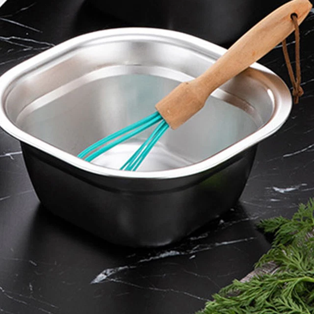 STAINLESS STEEL WASHING Basin Metal Wash Basin Soup Container Food ...