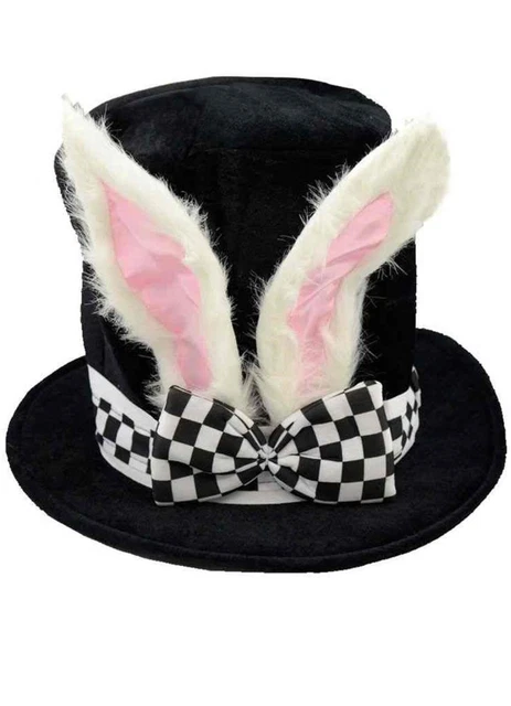 MAD HATTER TEA Party Bunny Ears Top Hat Alice in Wonderland Costume $15 ...