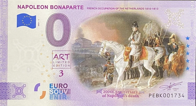 BANCONOTA 0 EURO Napoleone Bonaparte Paesi Bassi Colore 2021 Numero ...