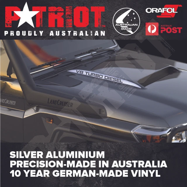 V8 TURBO DIESEL Decal Sticker for Landcruiser 76 70 78 79 series bonnet ...