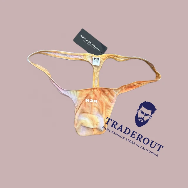 N2N BODYWEAR MEN orange Avalon X sheer mesh swim Thong swimwear ...
