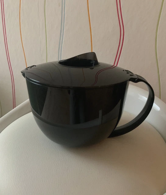 TUPPERWARE MICROPLUS MICROCOOK 1 L Microwellen- Kanne schwarz NEU ...